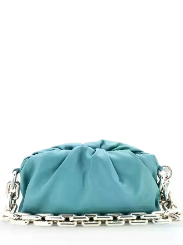 Bottega Veneta The Chain Pouch Leather Shoulder Bag - Blue