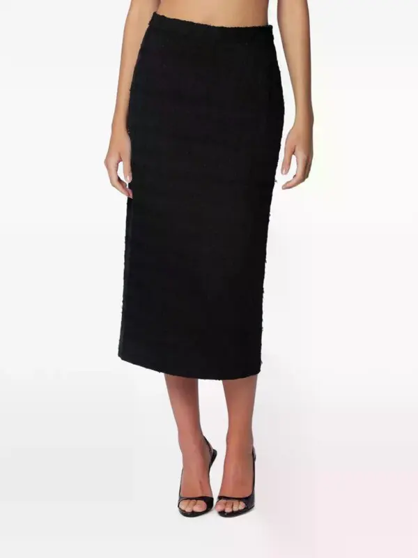 Alessandra Rich Bouclé Check Skirt