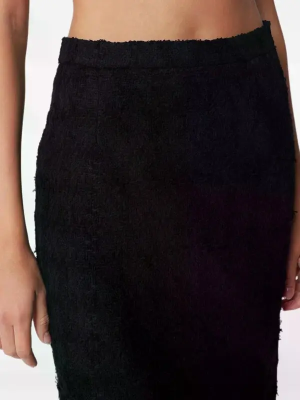 Alessandra Rich Bouclé Check Skirt
