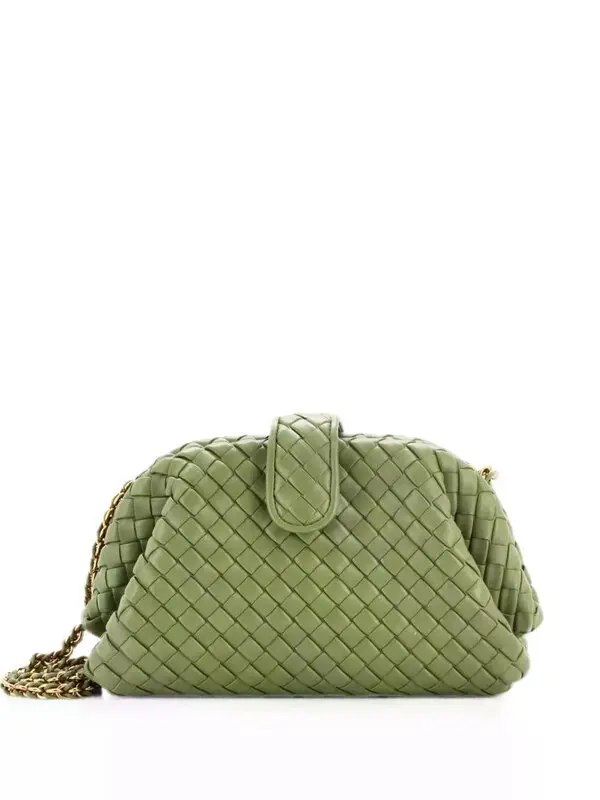 Bottega Veneta Lauren 1980 With Chain Intrecciato Nappa Medium Clutch Bag - Green