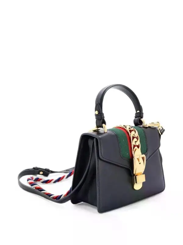 Gucci Sylvie Top Handle Bag Leather Mini Satchel