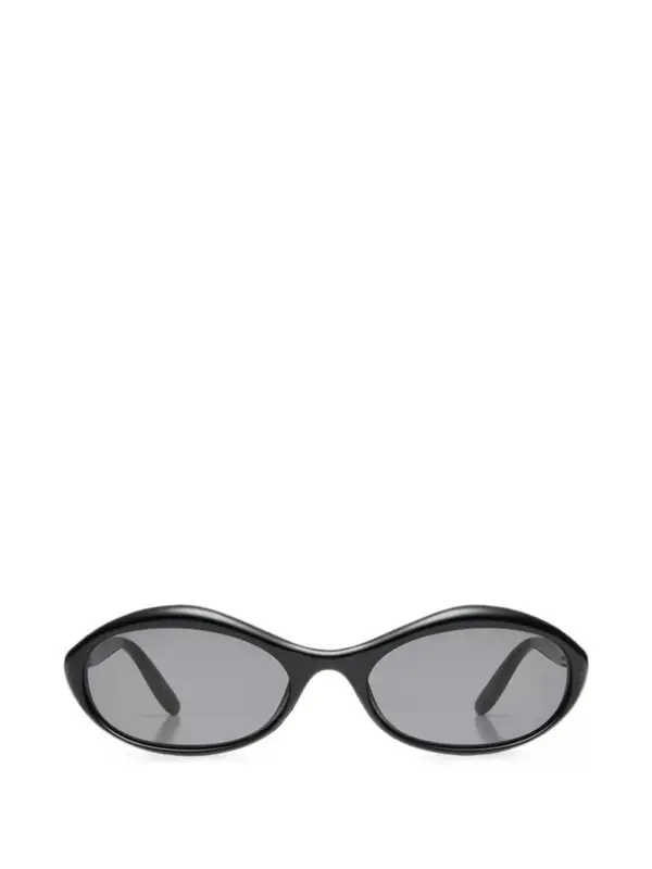 Magda Butrym Oval Frame Sunglasses With Printed Arm - Black