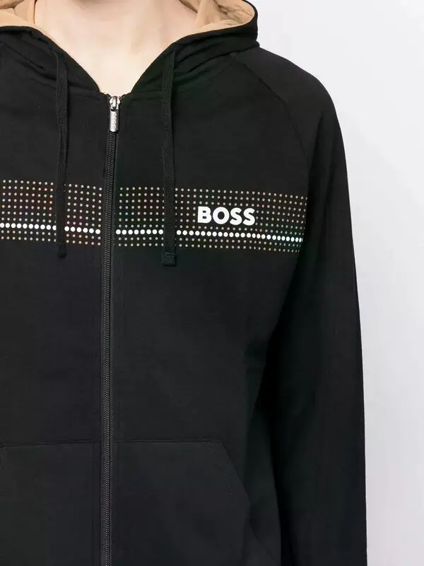 BOSS Logo-print Zip-up Hoodie