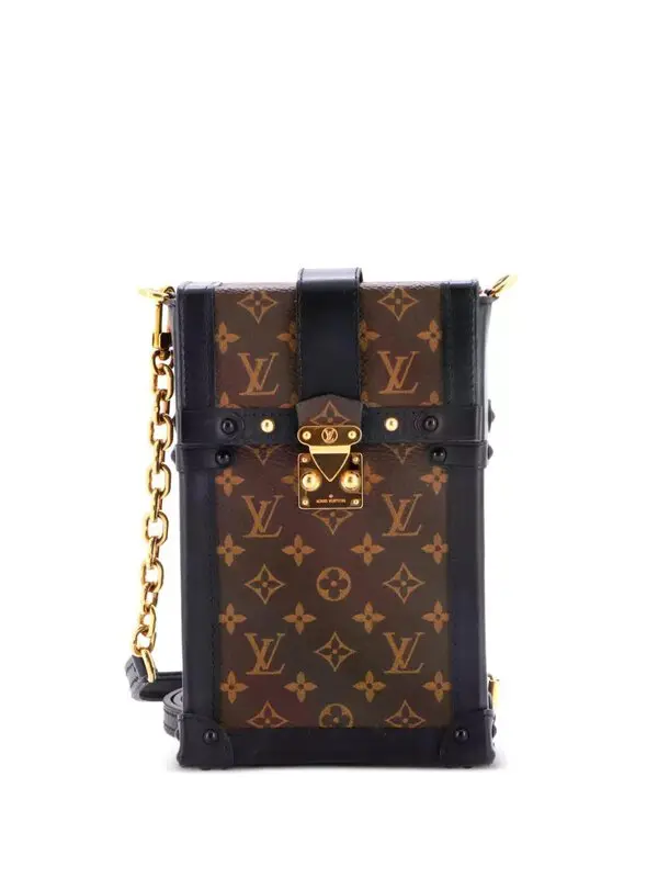 LOUIS VUITTON Vertical Trunk Pochette Monogram Canvas Crossbody Bag - Black