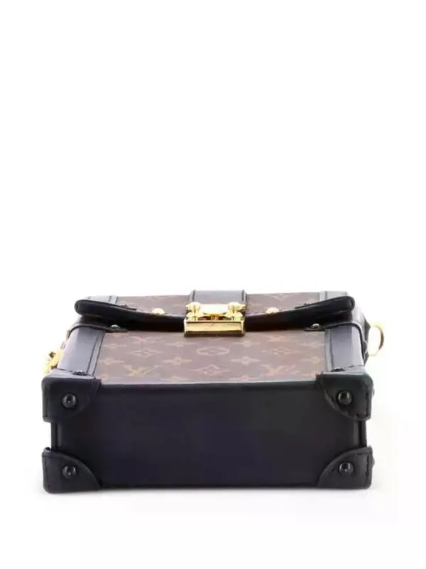 LOUIS VUITTON Vertical Trunk Pochette Monogram Canvas Crossbody Bag - Black