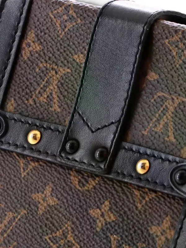 LOUIS VUITTON Vertical Trunk Pochette Monogram Canvas Crossbody Bag - Black
