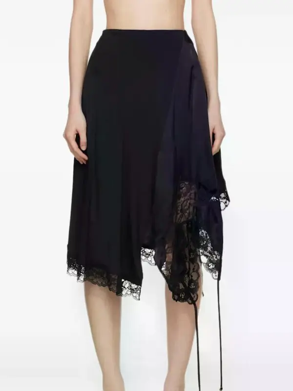 Vetements Lace-trimmed Asymmetric Skirt