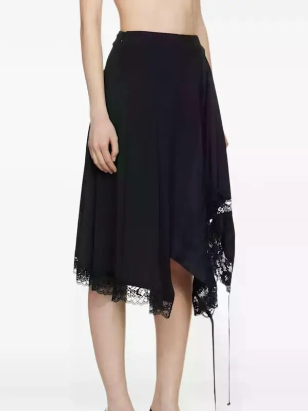 Vetements Lace-trimmed Asymmetric Skirt