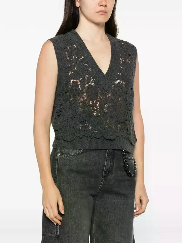 ERMANNO FIRENZE Floral-lace Gilet