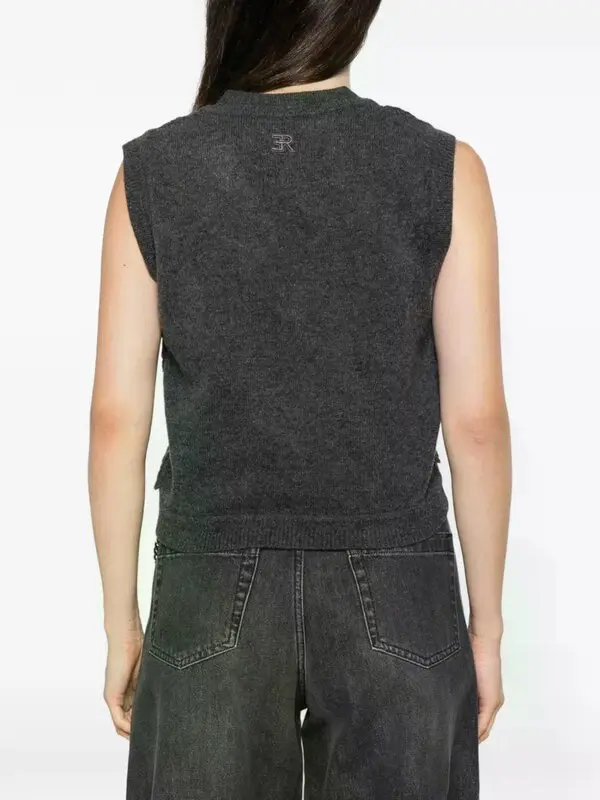 ERMANNO FIRENZE Floral-lace Wool Gilet