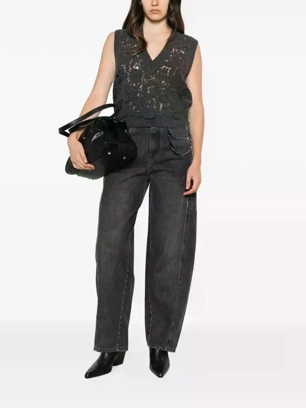 ERMANNO FIRENZE Chain-link Wide-leg Jeans