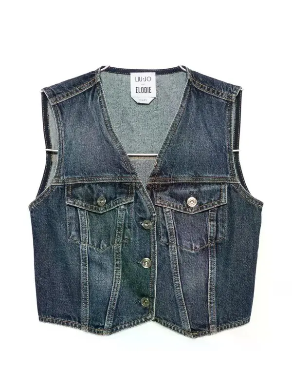 Liu Jo X Elodie Sleeveless Denim Jacket - Blue