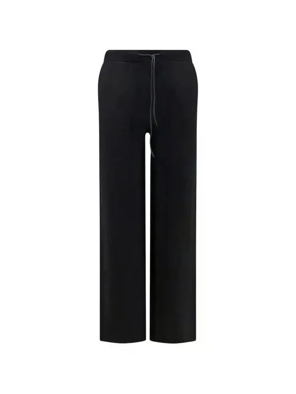 HEVO Drawstring Waist Knitted Trousers - Black