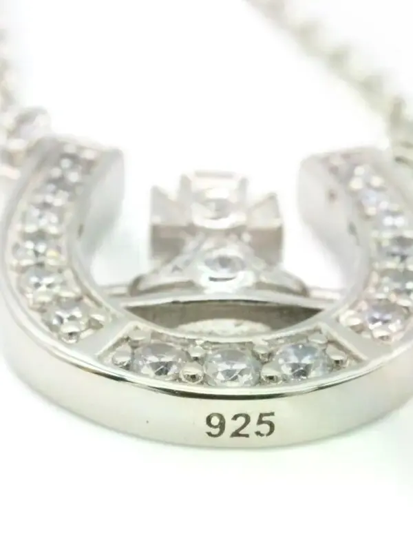 VIVIENNE WESTWOOD Tone Horseshoe Pendant Necklace With Crystal Embellishments