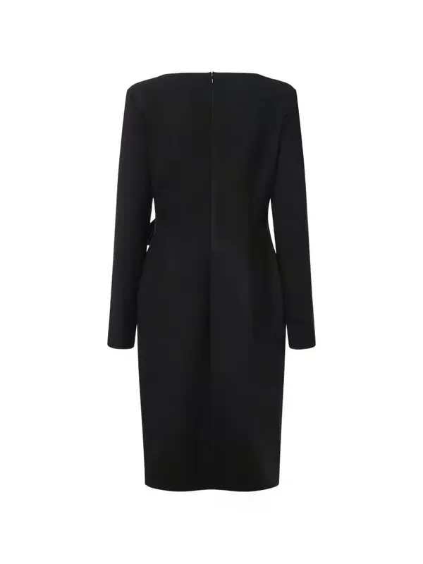 GENNY Bow-detail Pleated Midi Dress