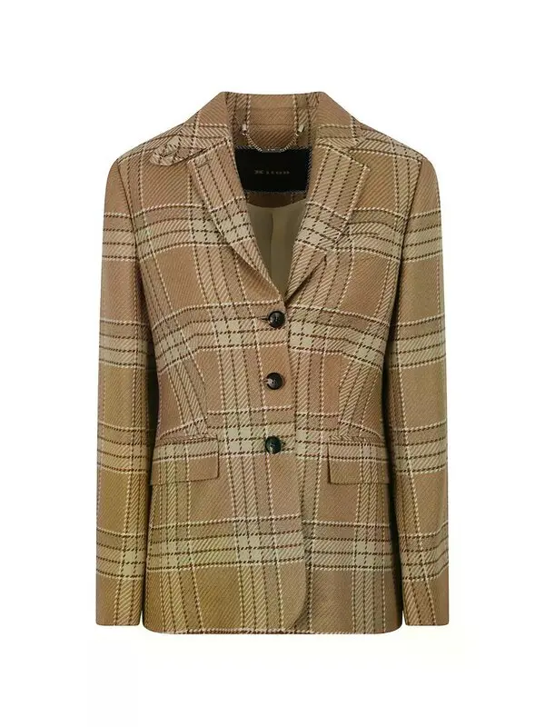 Kiton Checked Single-breasted Jacket - Brown