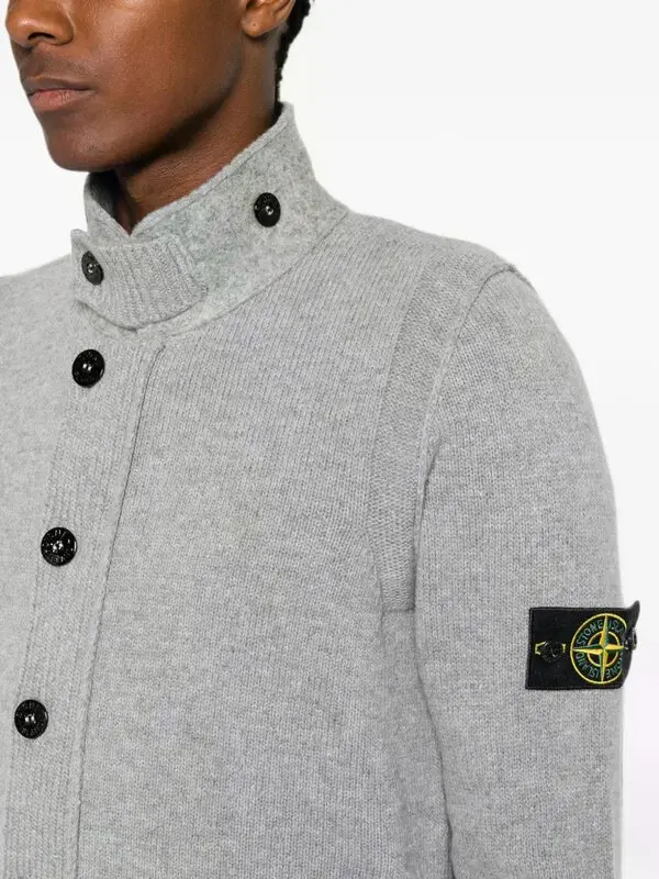 Stone Island Logo-patch Button-up Sweater