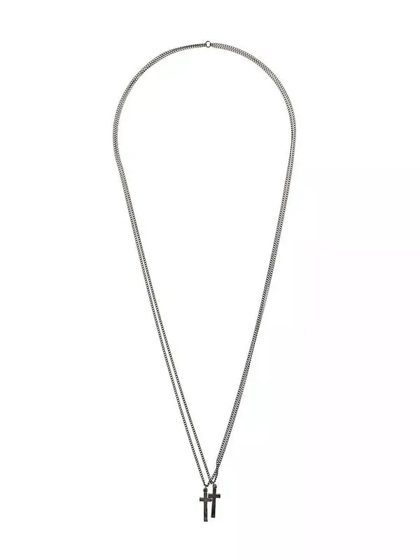 Dsquared2 Double Cross Necklace - Metallic