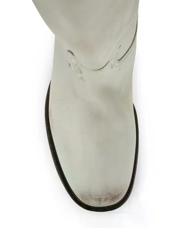 Prada Vintage-effect Leather Boots