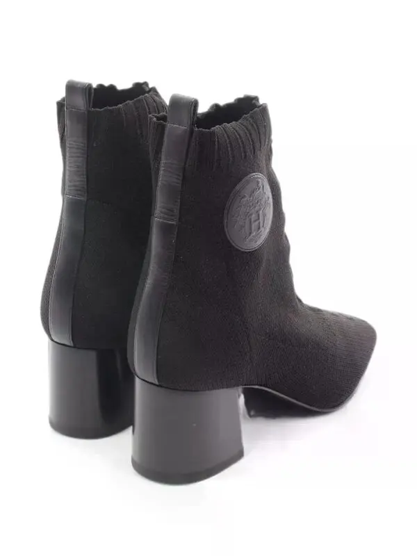 Hermès Knit Ankle Boots With Logo Detail