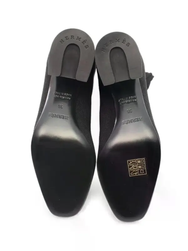 Hermès Knit Ankle Boots With Logo Detail
