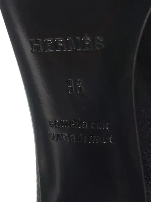 Hermès Knit Ankle Boots With Logo Detail