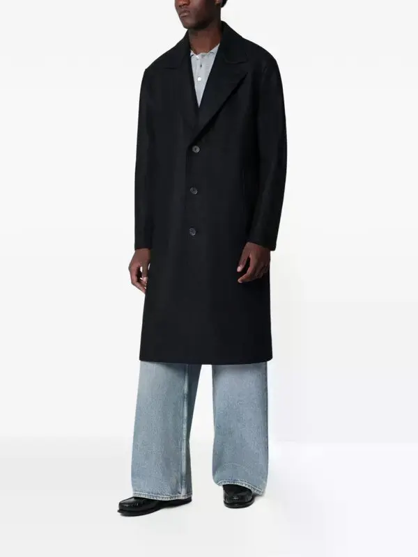 Harris Wharf London Virgin-wool Notch-lapel Coat - Blue
