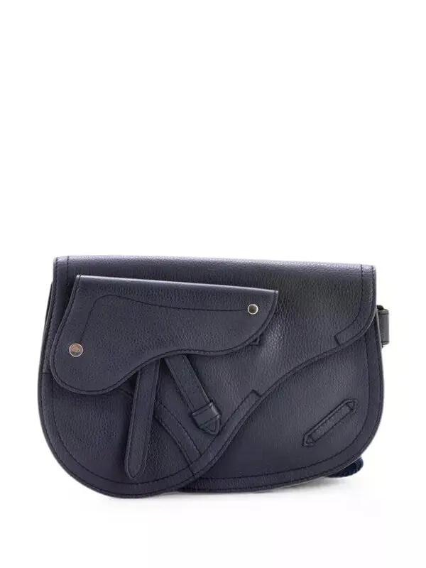Dior Saddle Messenger Pouch Leather Crossbody Bag - Blue