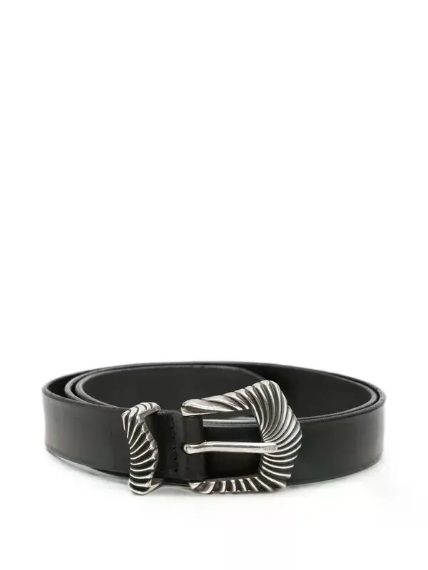 Orciani Engraved-buckle Leather Belt