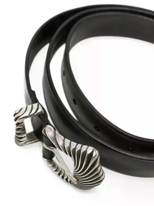 Orciani Engraved-buckle Leather Belt