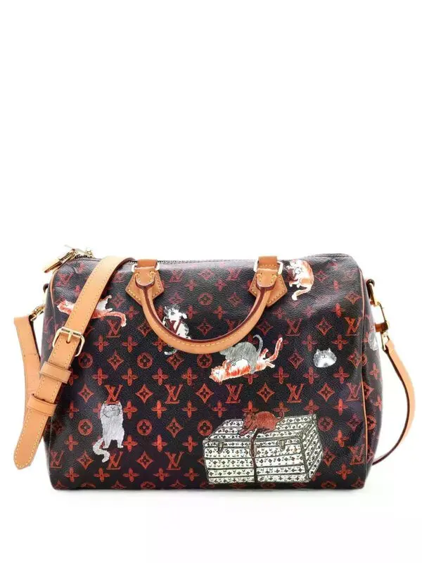 LOUIS VUITTON Speedy Bandouliere Bag Limited Edition Grace Coddington Catogram Canvas 30 Satchel - Brown