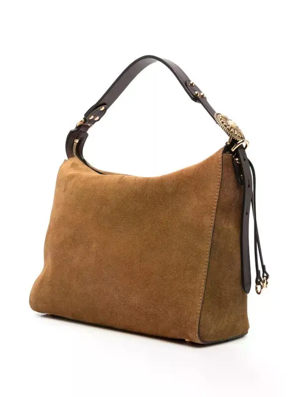 Etro Logo-plaque Suede Shoulder Bag