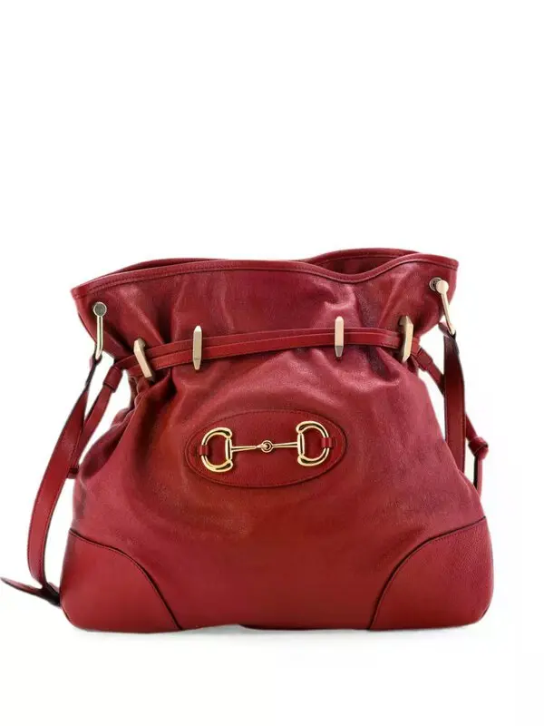 Gucci Horsebit 1955 Messenger Bag Leather Large Crossbody Bag - Red