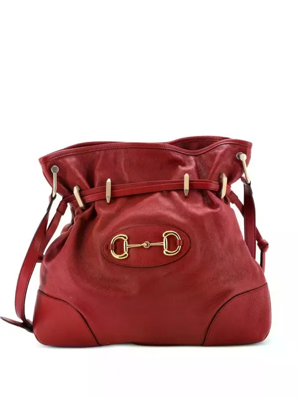 Gucci Horsebit 1955 Messenger Bag Leather Large Crossbody Bag - Red