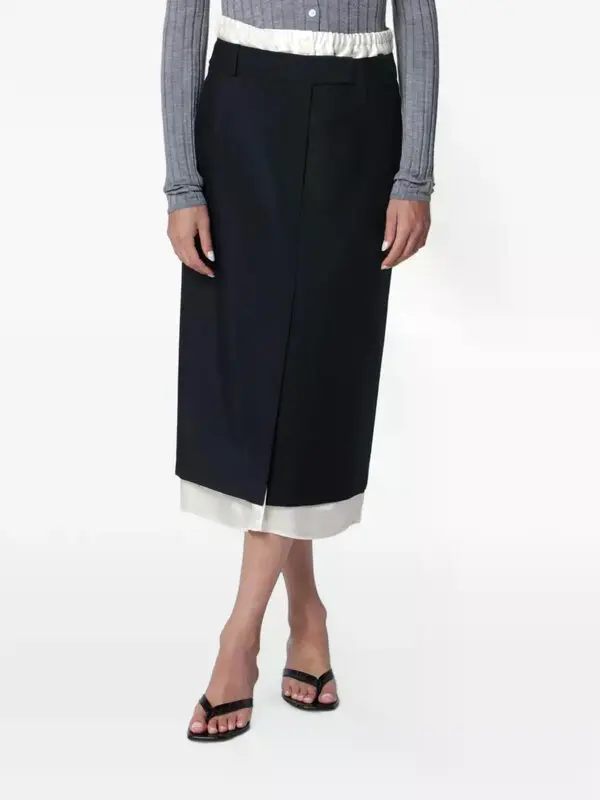 RÓHE Boxer Layered Mid Skirt - Black