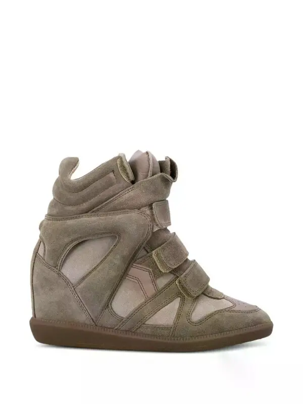 Isabel Marant Étoile Bekett Leather Wedge Sneakers - Neutrals