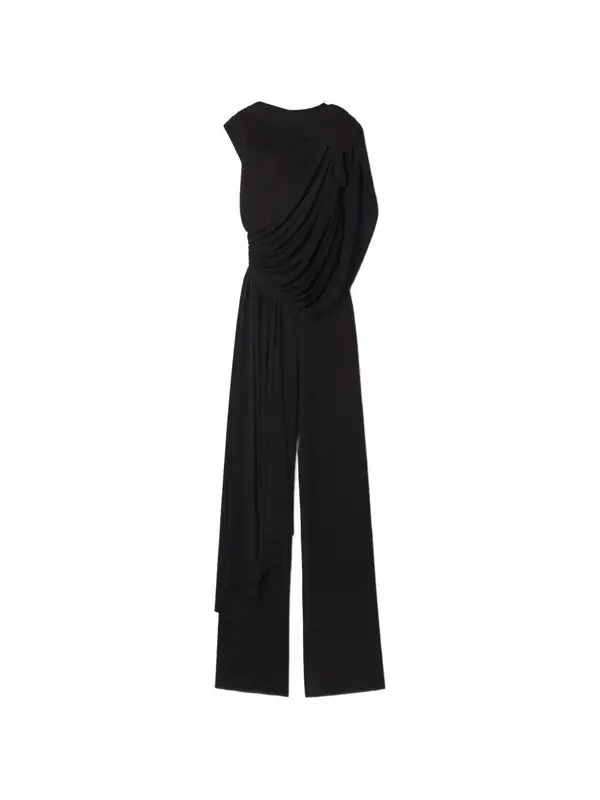 LANVIN Draped Asymmetric Jumpsuit - Black