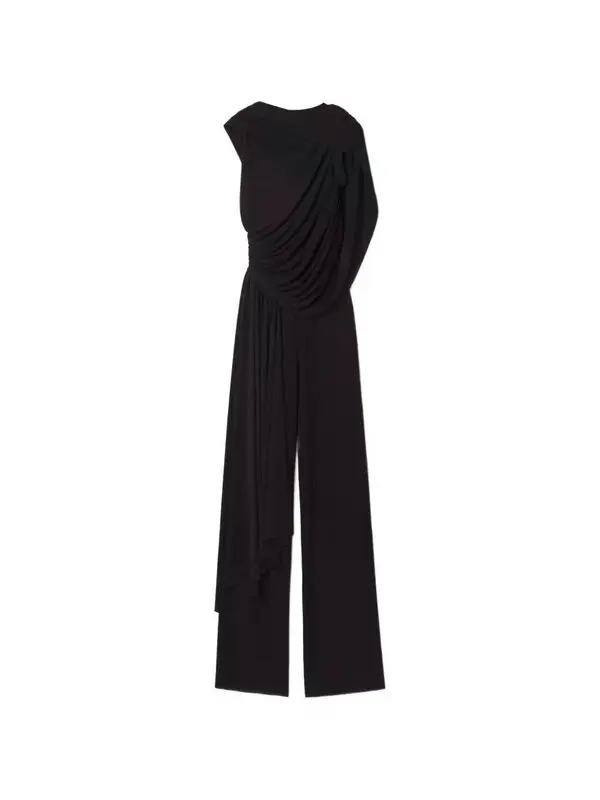 LANVIN Draped Asymmetric Jumpsuit - Black