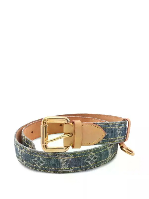 LOUIS VUITTON Monogrammed Denim Belt - Blue