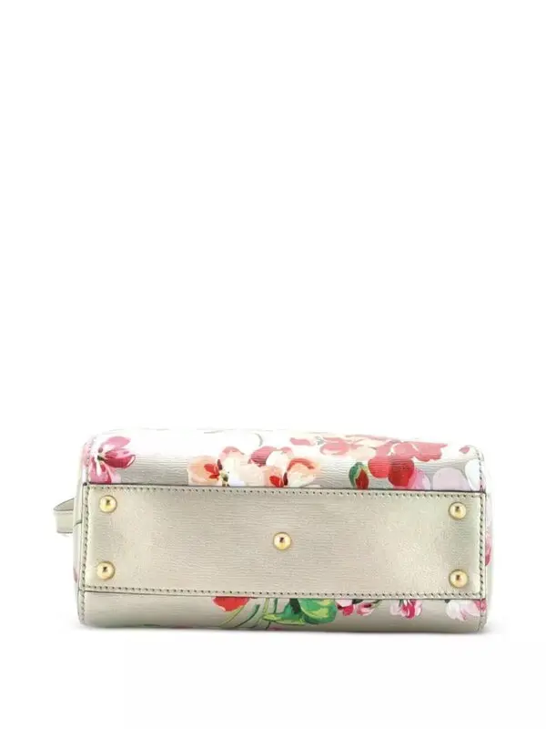 Gucci Bamboo Shopper Blooms Print Leather Mini Tote Bag