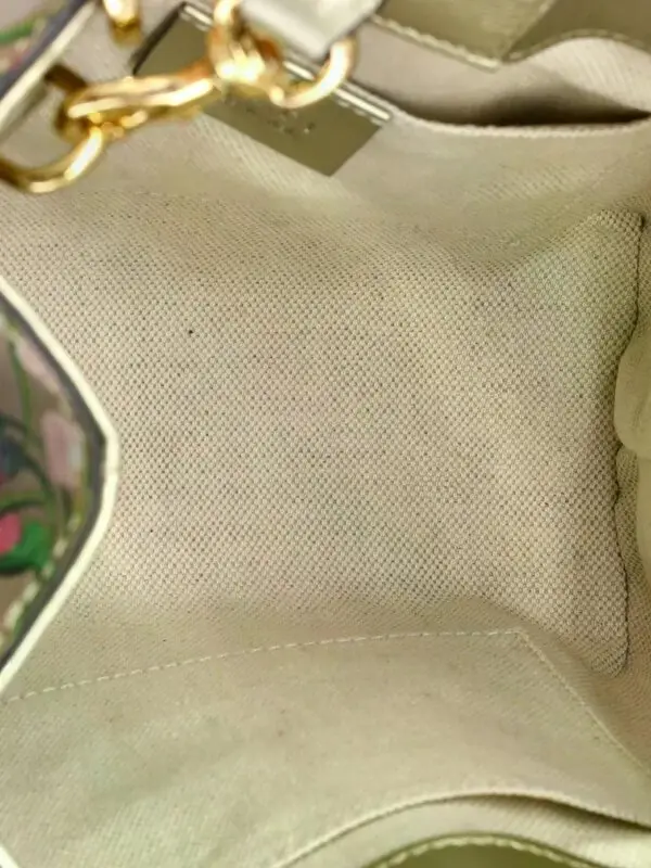 Gucci Bamboo Shopper Blooms Print Leather Mini Tote Bag