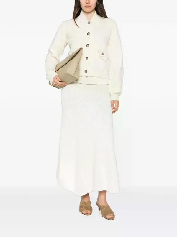 ERMANNO FIRENZE Crochet-patch Button-up Cardigan - Neutrals