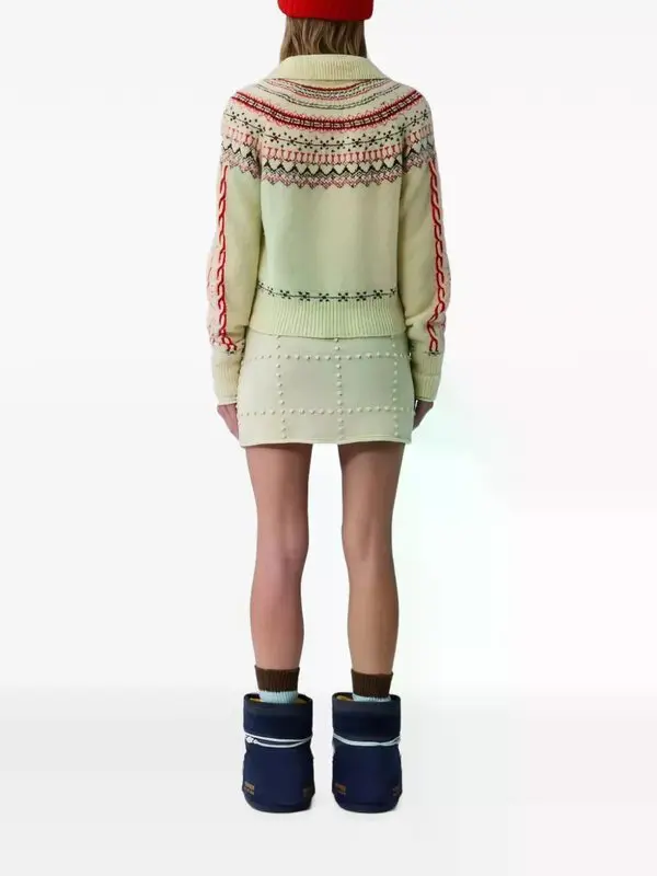 Guest In Residence Patterned-knit Cardigan