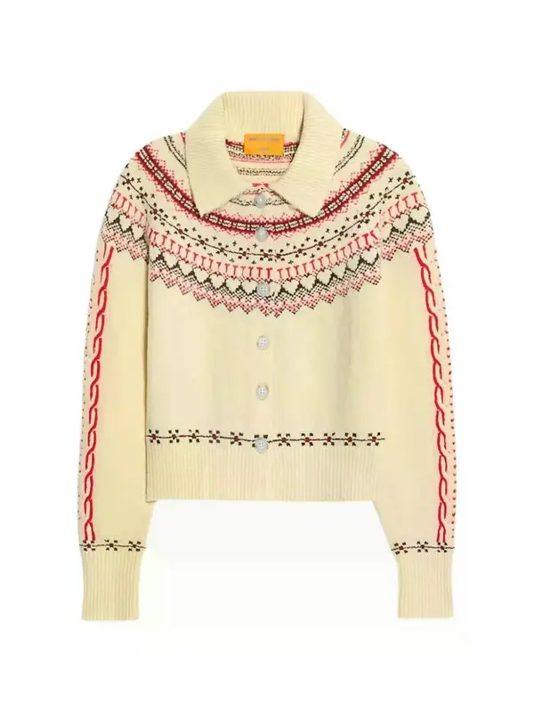 Guest In Residence Patterned-knit Cardigan - Neutrals