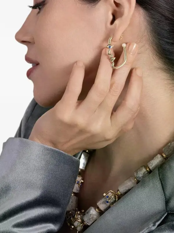 EDINA KISS Face Hoop Earrings