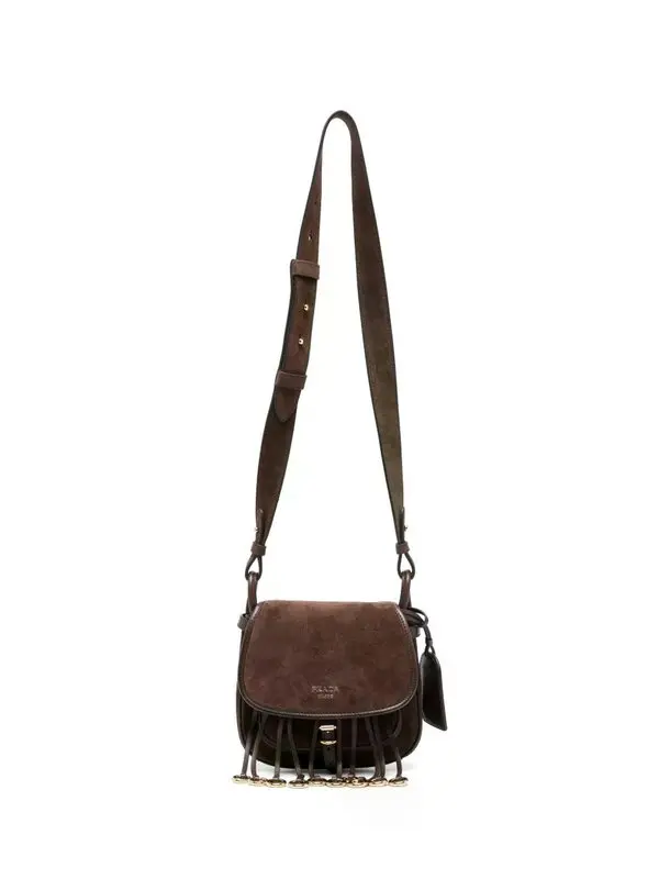Prada Fringe-detail Suede Shoulder Bag