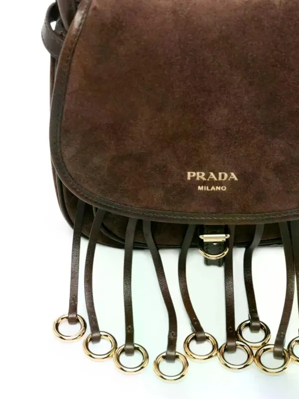 Prada Fringe-detail Suede Shoulder Bag