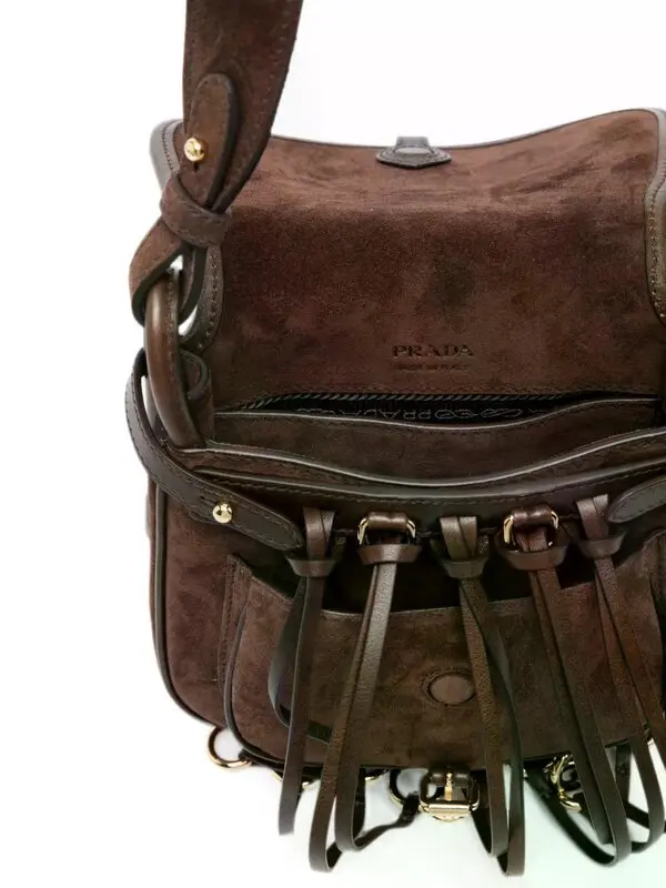 Prada Fringe-detail Suede Shoulder Bag