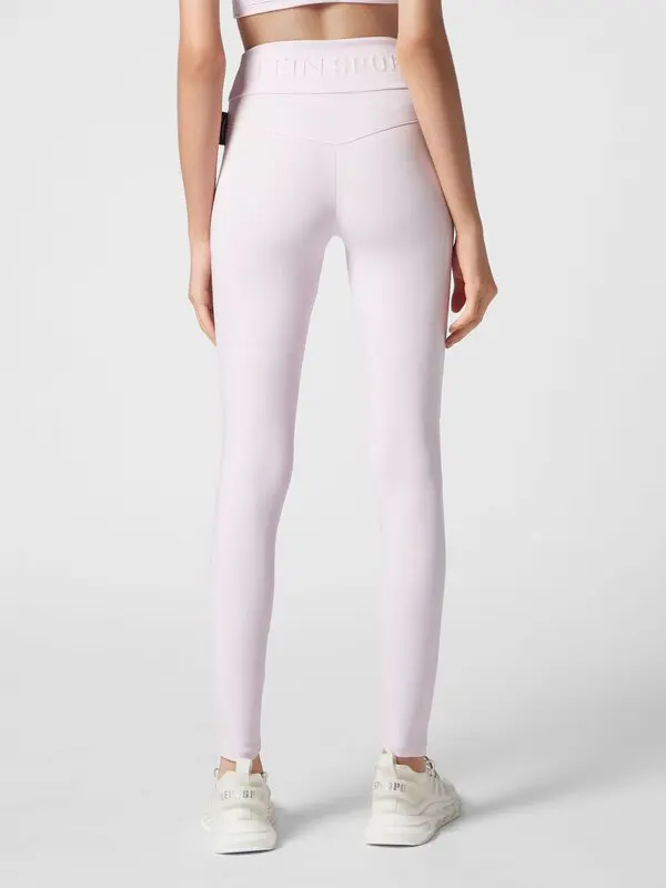 PLEIN SPORT High-waisted Technical Fabric Leggings - Pink
