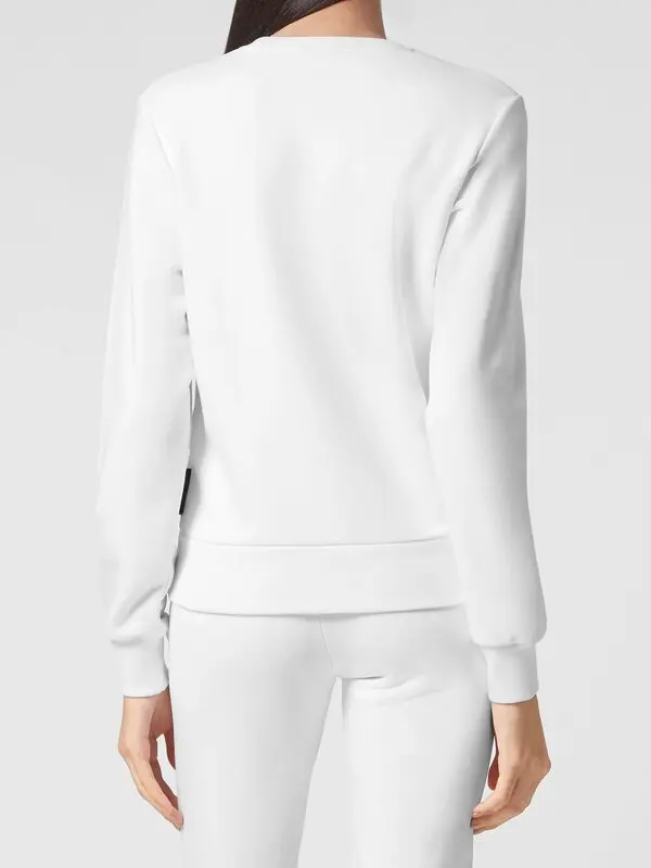 PLEIN SPORT Crewneck Jersey Sweatshirt With Contrast Logo Detail